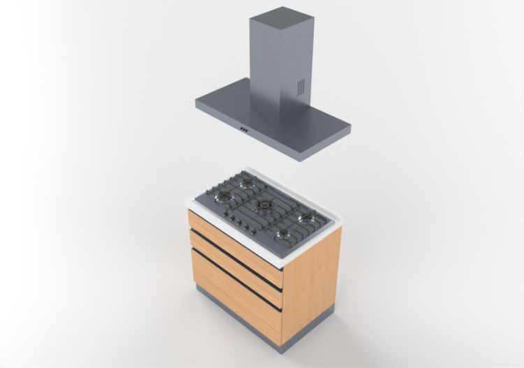 BIM Objects - Free Download! 3D Kitchens - Complete cooking block ...