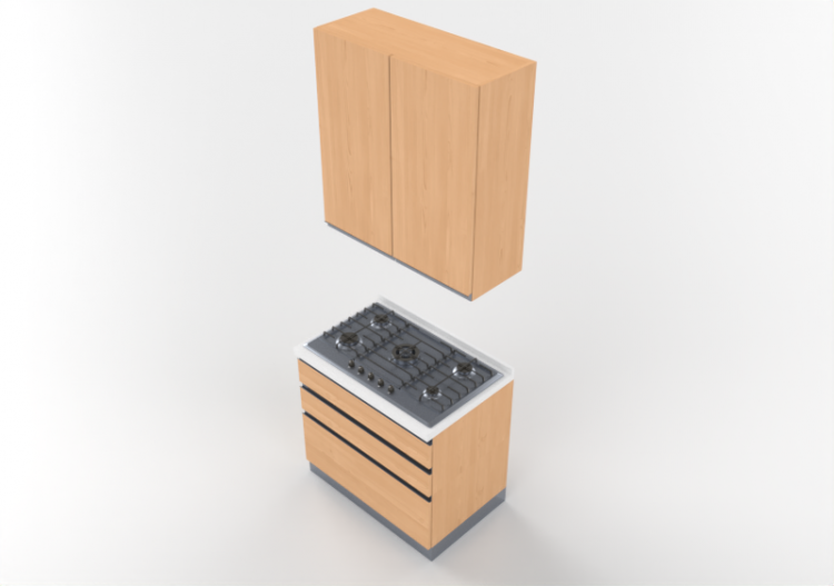 BIM Objects - Free Download! 3D Kitchens - Complete cooking block ...