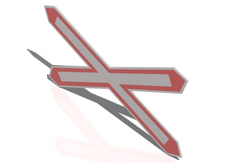 3D Signage - Location of railway or tramway level crossing...