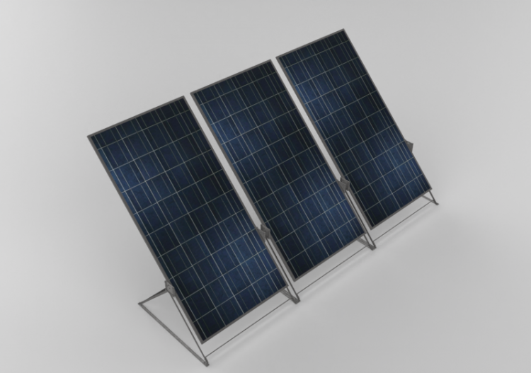 photovoltaïques 3D - Trois modules photovoltaïques pour...