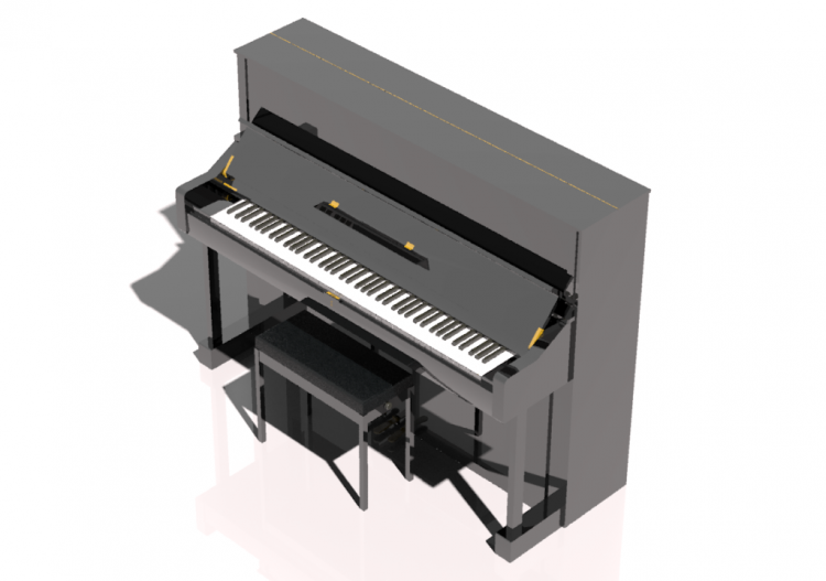 Instrumentos Musicales 3D - Piano vertical - ACCA software