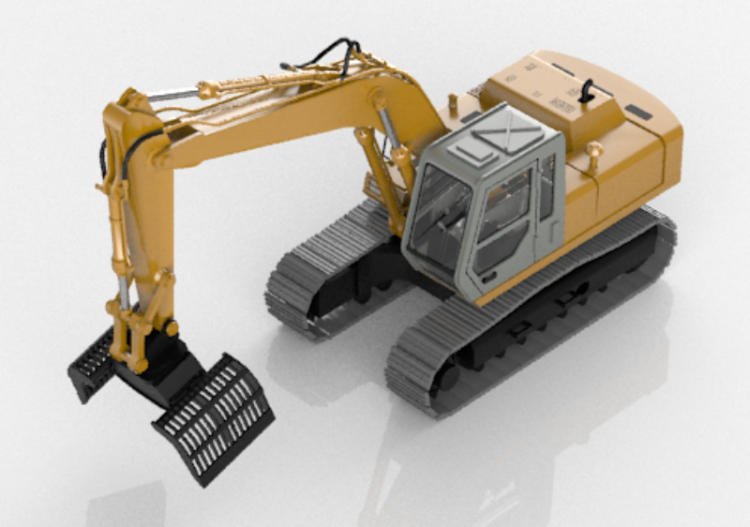 3D Baumaschinen - Bagger mit Greifer - ACCA software