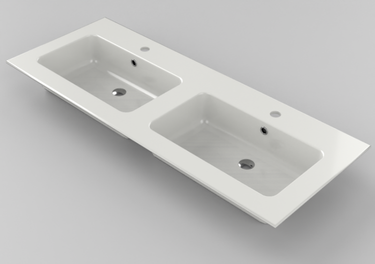 Objetos BIM - ¡Descarga gratuita! Lavabos 3D - Lavabo 120x47cm – Dekker ...