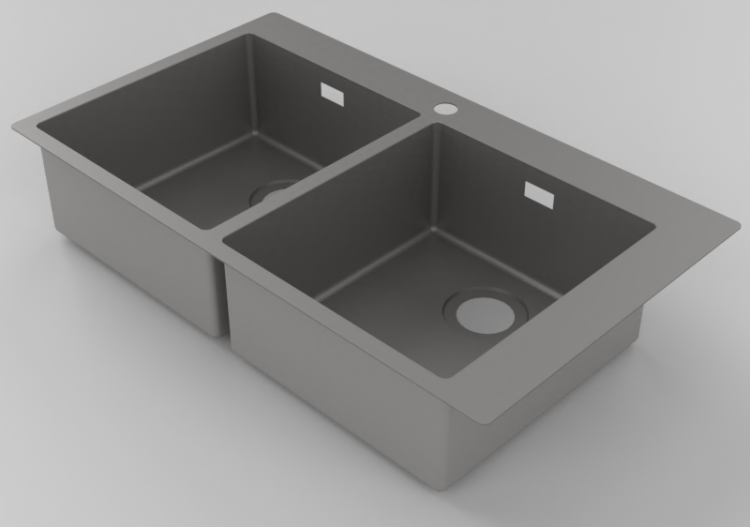 Oggetti BIM - Download gratuito! Lavelli 3D - Lavello a due vasche ...