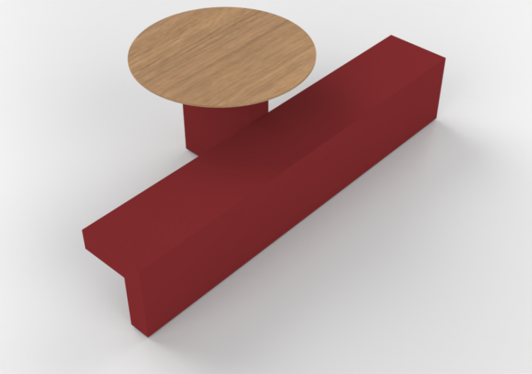 Objetos BIM - ¡Descarga gratuita! Mesas 3D - Mesa redonda con banco ...