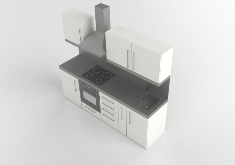 Objetos BIM - Download gratuito! Cozinhas 3D - Cozinha completa com ...