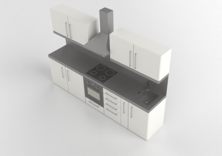 BIM Objects - Free Download! 3D Kitchens - Full sized kitchen with ...