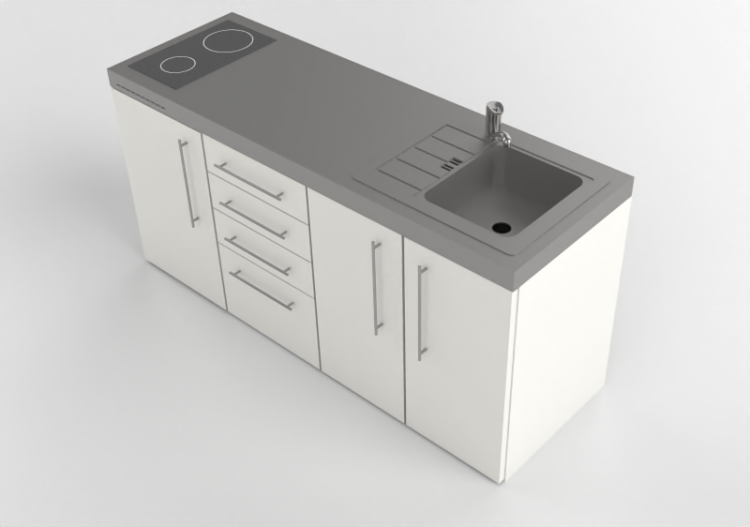 Objetos BIM - Download gratuito! Cozinhas 3D - Cozinha completa com ...