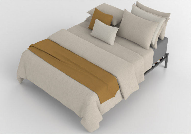 Objetos BIM - ¡Descarga gratuita! Camas y Mesitas de noche 3D - Cama matrimonio - By The Bed...