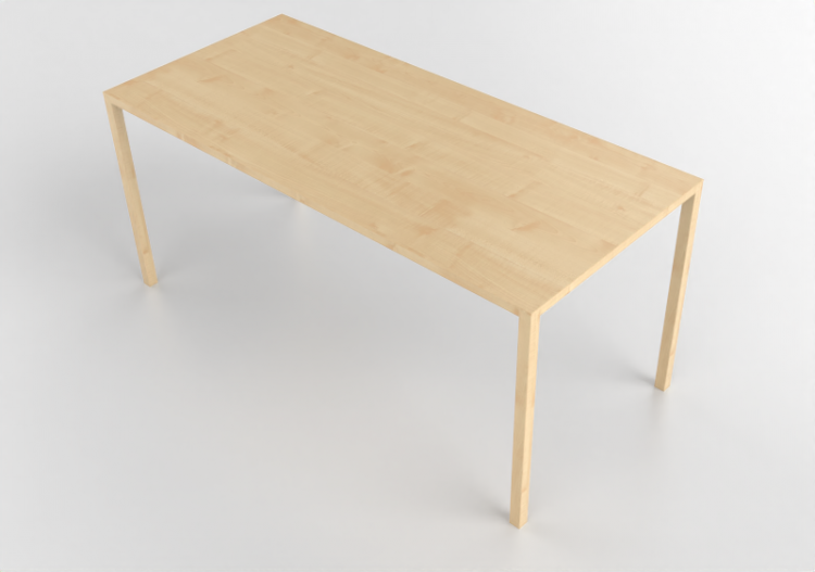 BIM Objects - Free Download! 3D Tables - Wooden Rectangular table ...