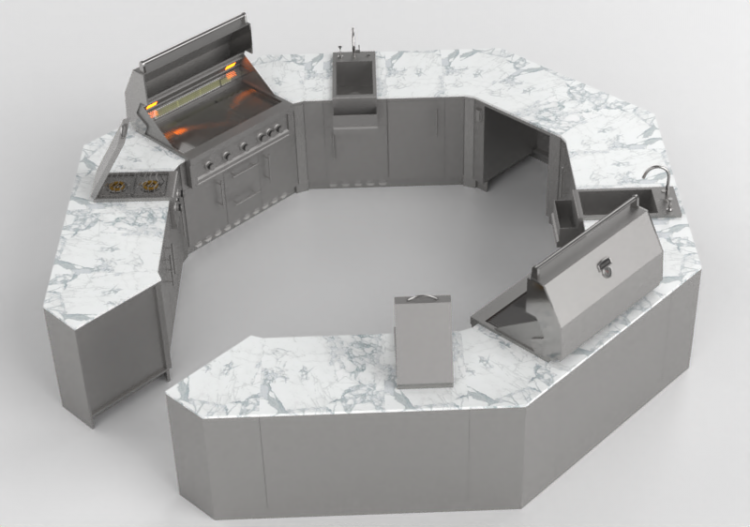 Objetos BIM - Download gratuito! Cozinhas 3D - Cozinha completa com ...