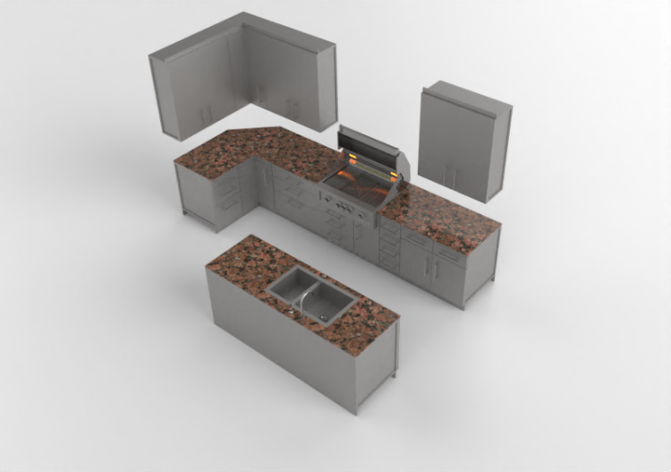 Objetos BIM - Download gratuito! Cozinhas 3D - Cozinha completa com ...