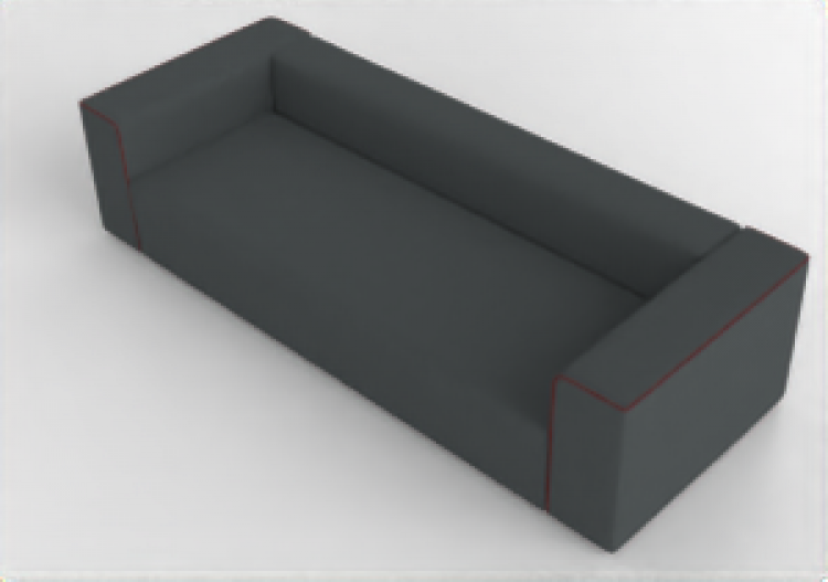 Objetos BIM - Download gratuito! Sofás 3D - Sofá em tecido - Cappellini - Panda Sofa