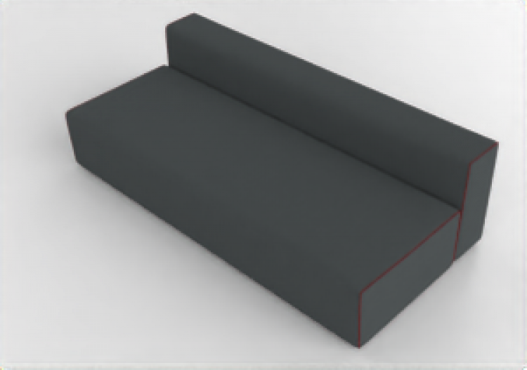 Objetos BIM - Download gratuito! Sofás 3D - Sofá em tecido - Cappellini - Panda Sofa